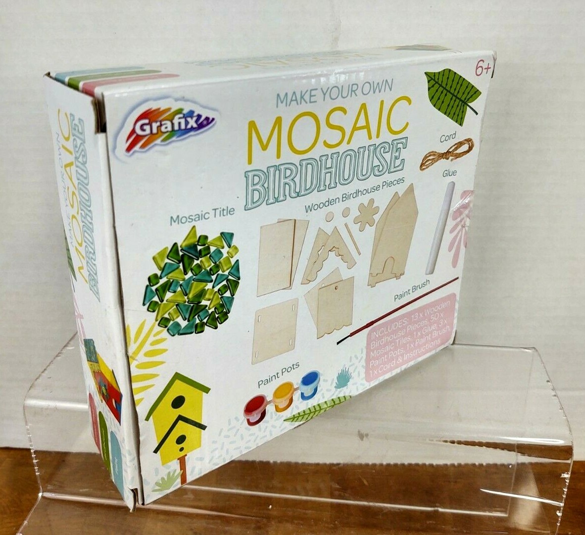 Grafix Make your Own Mosaic Birdhouse KidsAdult Outdoors Yard Garden ...