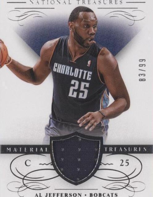 2013-14 Panini National Treasures - Material Treasures Al Jefferson #8 ...