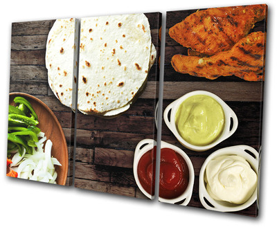 Mexican Tortilla Fajita Food Kitchen TREBLE CANVAS WALL ART Picture ...