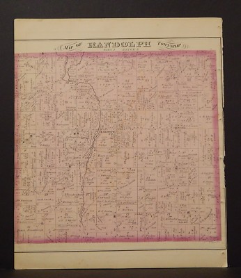 Ohio Portage County Map Randolph Township 1874 Dbl Side Y14#45 | eBay