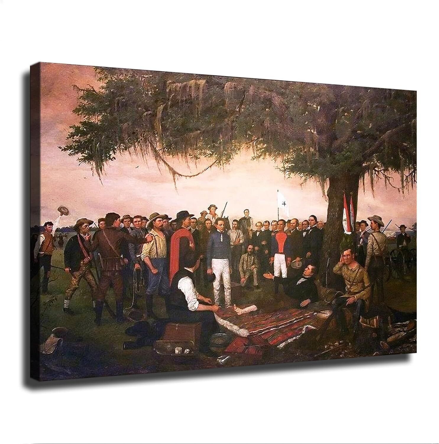 Surrender of Santa Anna During Texas Revolution By Henry Huddle Poster ...