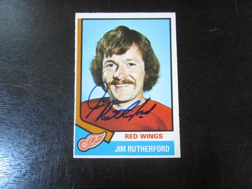 1974-75 O Pee Chee # 225 Jim Rutherford Autograph Signed Auto Card (M2 ...