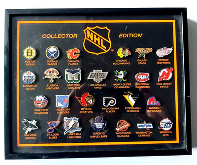 1994-95 NHL Team Logo Hockey Pin Set Framed 26 Teams CASTROL Sponsor | eBay