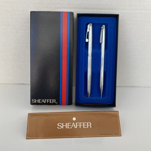 SHEAFFER STAINLESS STEEL BOXED BALL POINT PEN & PENCIL SET A-812 | eBay