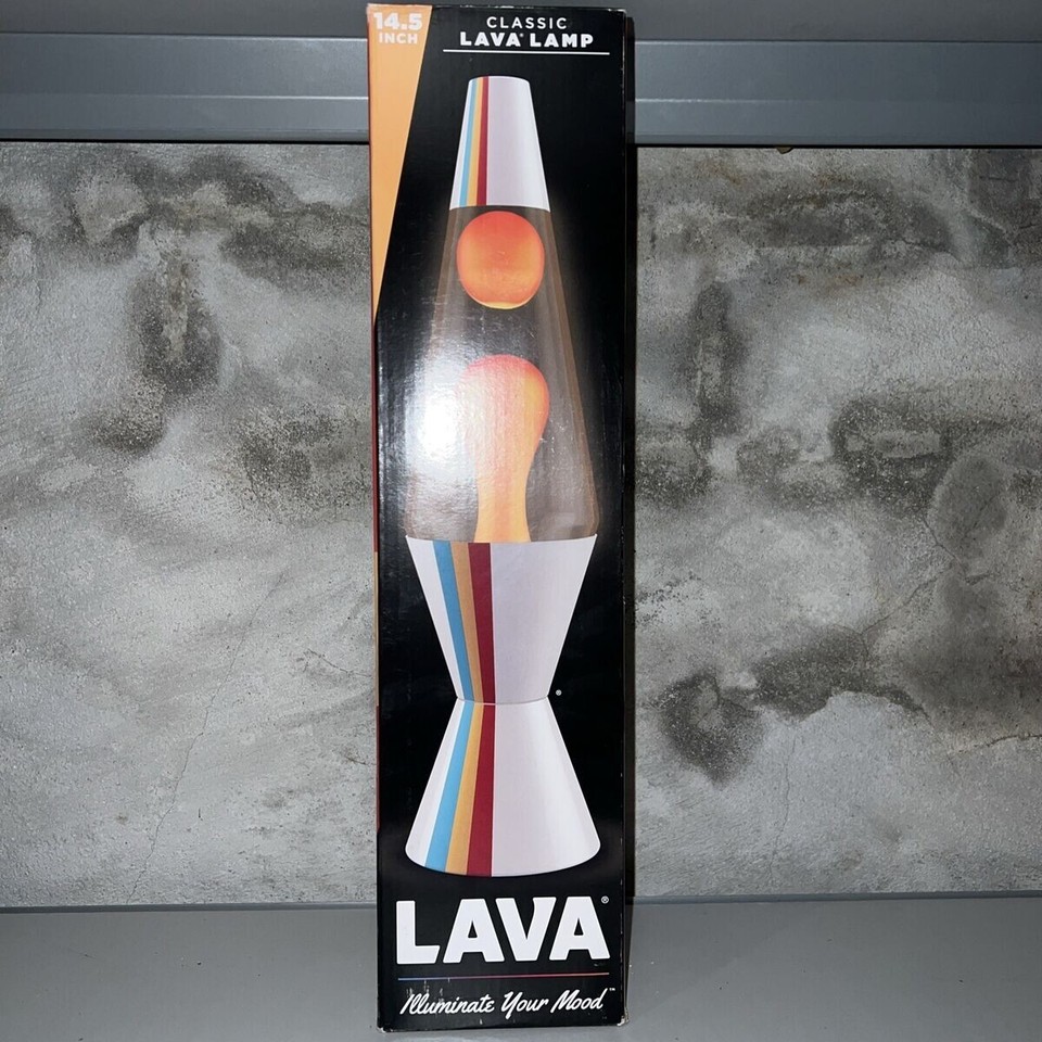Schylling Classic Lava Lamp, 14.5 Inch, Beach Bum Orange Lava Clear ...