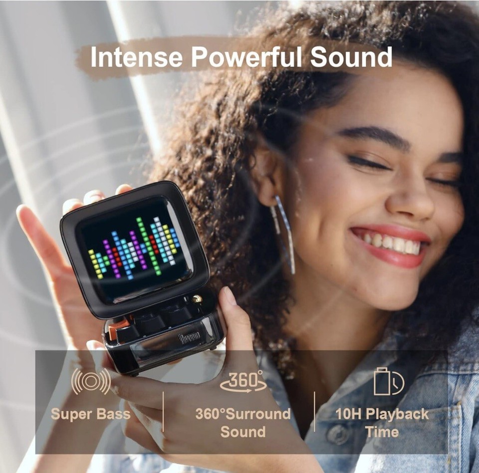 Divoom Ditoo-Plus App Control Pixel Art Bluetooth Portable Speaker ...