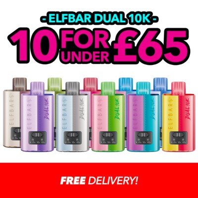 Elf Bar Dual 10k Vape Kit | Rechargeable Vape | 10 for under £65.00 | E ...