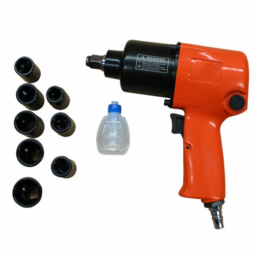 Dr 1/2" 8 Socket 13-24mm Air Impact Pneumatic Wrench Rattle Gun inlet 1 ...