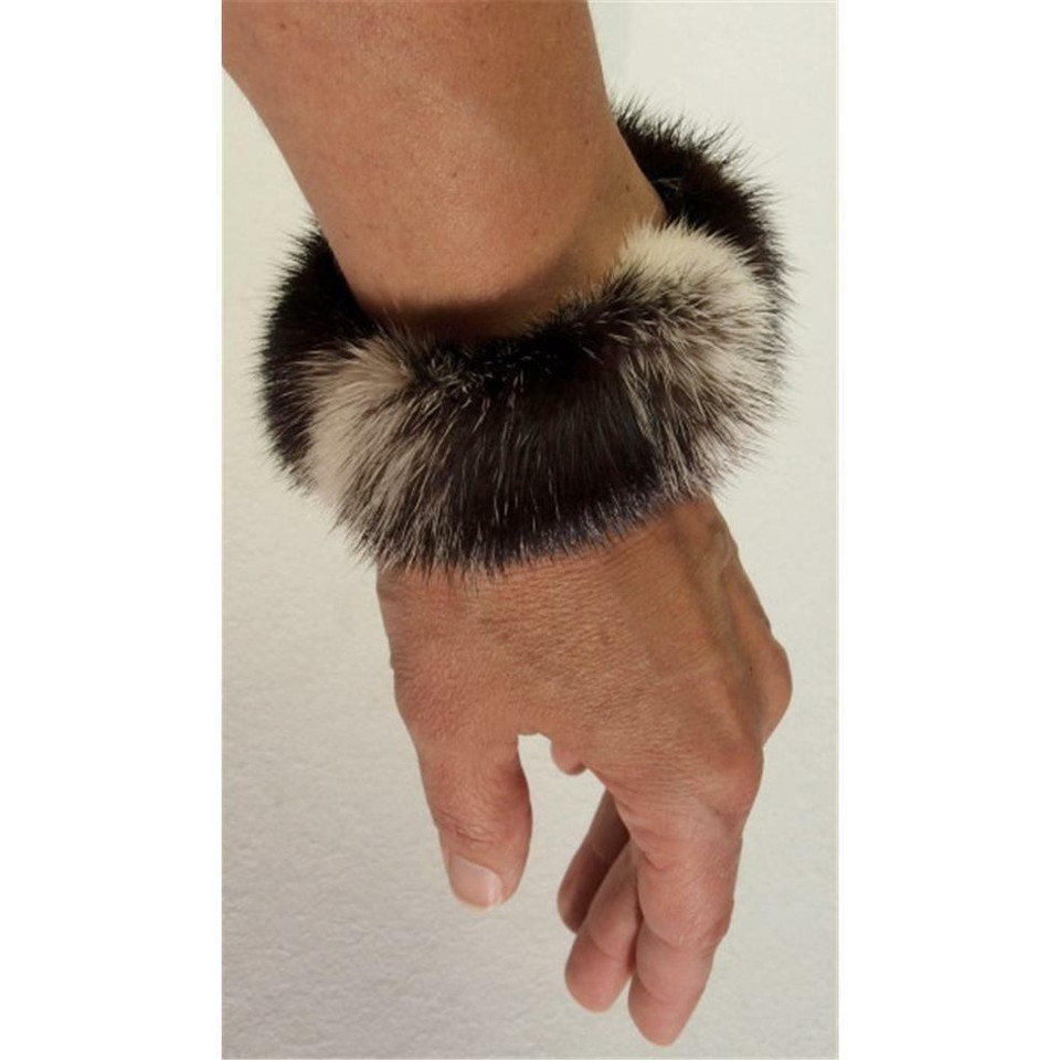 Mink Fur Hair Bands Bracelet Cuff Hair Jewelry Hairstyle Dark Mink ...