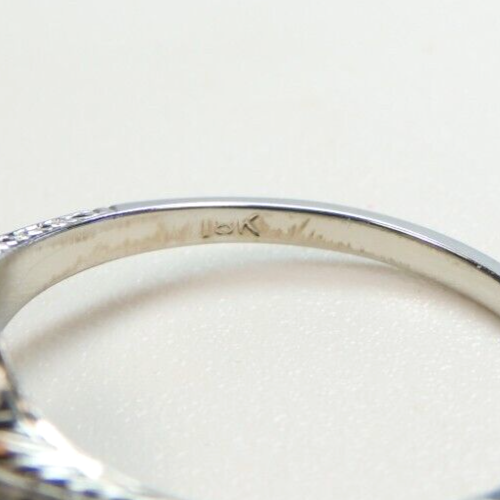 Antique 1920's Diamond Engagement 17K White Ring Size 6.25 UK-M EGL USA ...