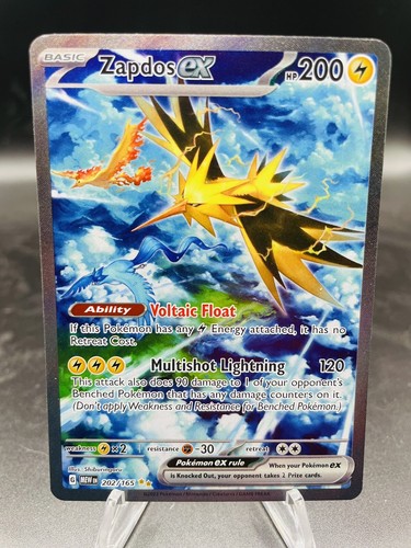 Pokemon Zapdos ex 202/165 Scarlet & Violet 151 Special Illustration ...