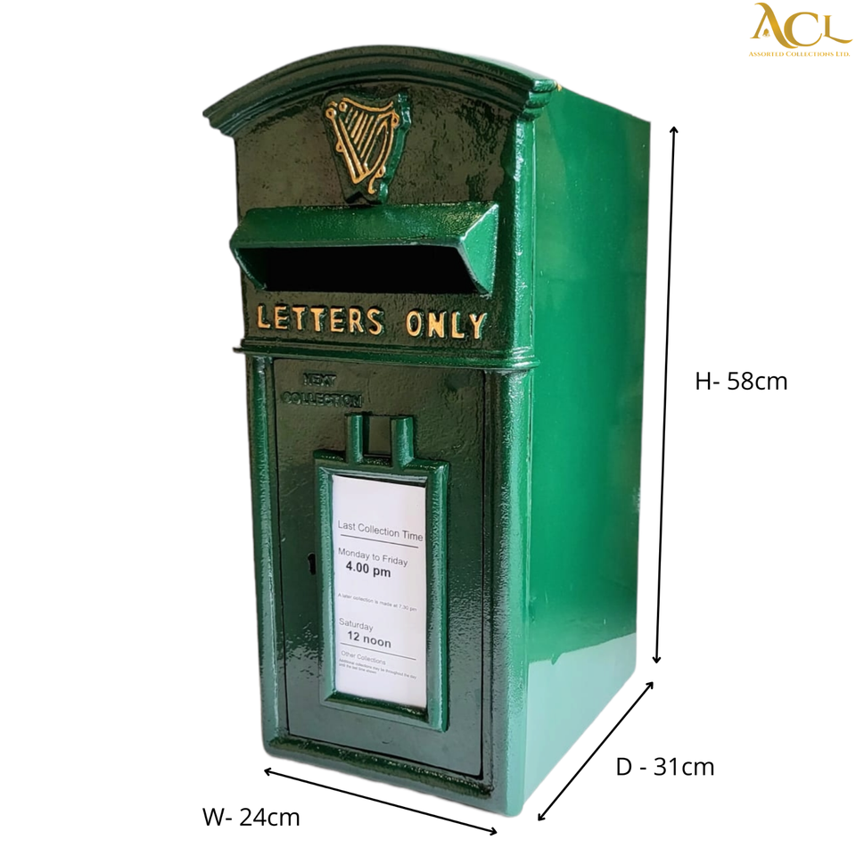 Post Box Wall Mounted/Pillar Mount Letterbox Irish Shamrock Green with ...