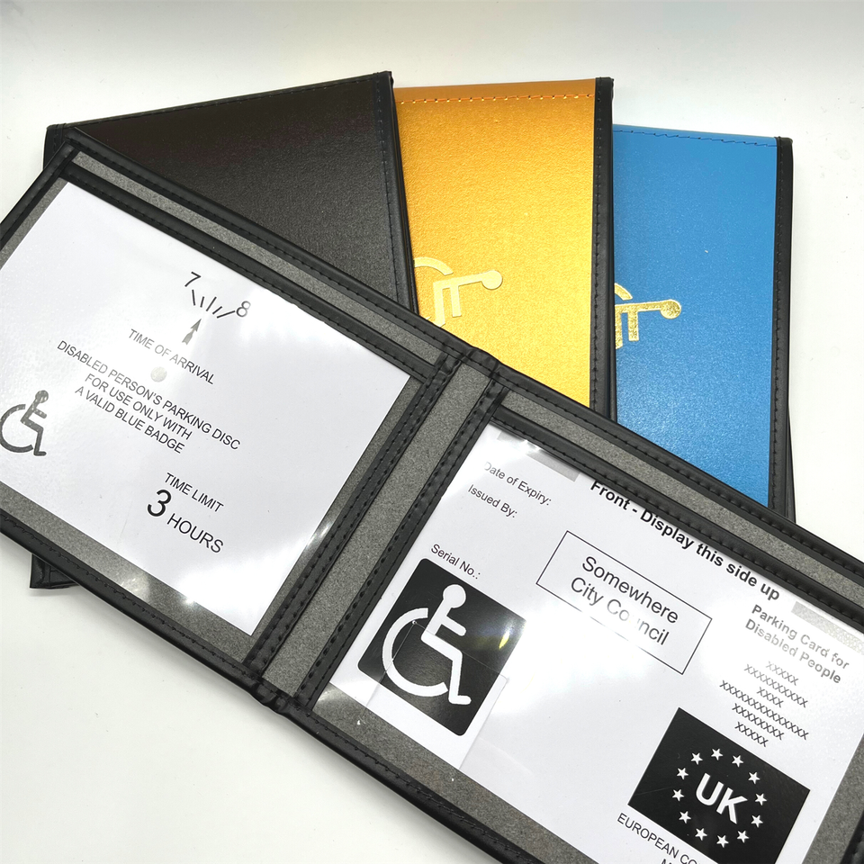 UKMADE Leather Disabled Badge Holder Wallet Parking Blue Disability ...