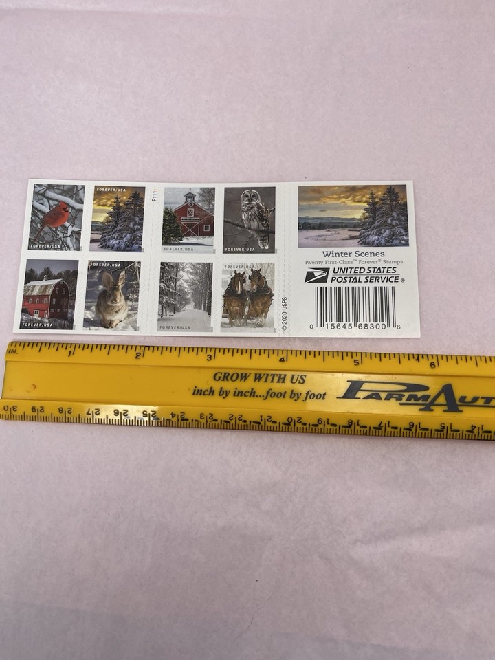 2020 USPS Forever Winter Scenes Stamps Booklet of 20 Christmas Very ...
