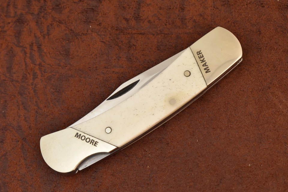 MOORE MAKER MATADOR TEXAS MADE IN USA SMOOTH BONE MEDIUM LOCKBACK KNIFE ...