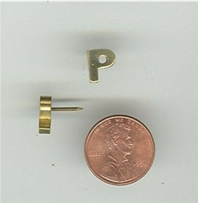 10 VINTAGE BRASS LETTER "P" 9x8mm PINBACK FINDINGS Z649 | eBay