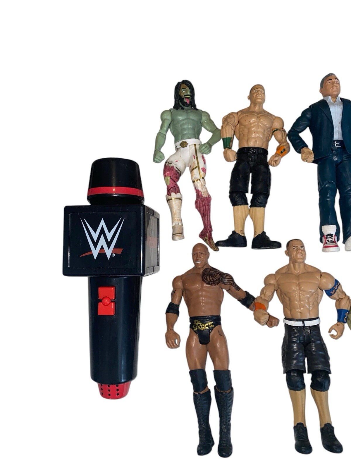 WWE Wrestling Toy Lot 11 Figures Belt Money Bank Case Working ...
