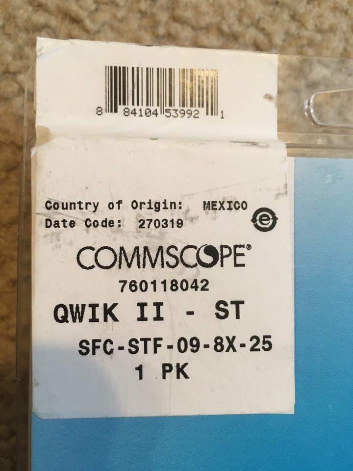Commscope QWIK II - ST SFC-STF-09-8X-25 Installer Pack for Single-Mode ...