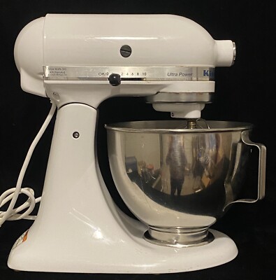KitchenAid Ultra Power KSM90WH White Tilt Stand Mixer Bowl Attachments ...