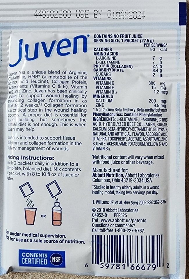 Juven Therapeutic Nutrition Powder Orange - 0.97oz x 8 pack 3/2025 ...