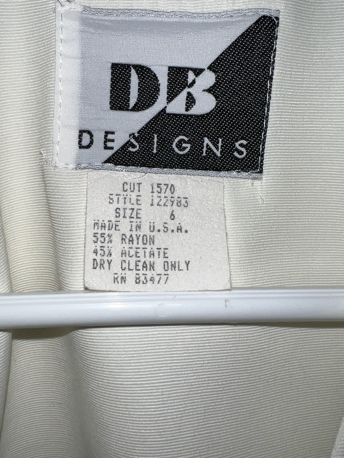 DB Designs 2 Piece Skirt Jacket Suit Outfit Cream Lace Pearls - Sz 6 ...