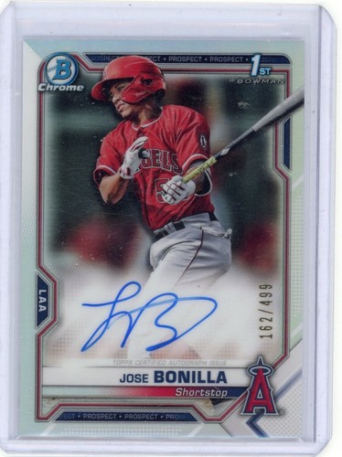 Jose Bonilla 2021 Bowman Chrome 1st Base Refractor Auto /499 | eBay