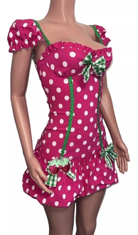 Strawberry Shortcake Dotted Raspberry Torte Leg Avenue Cosplay Costume ...