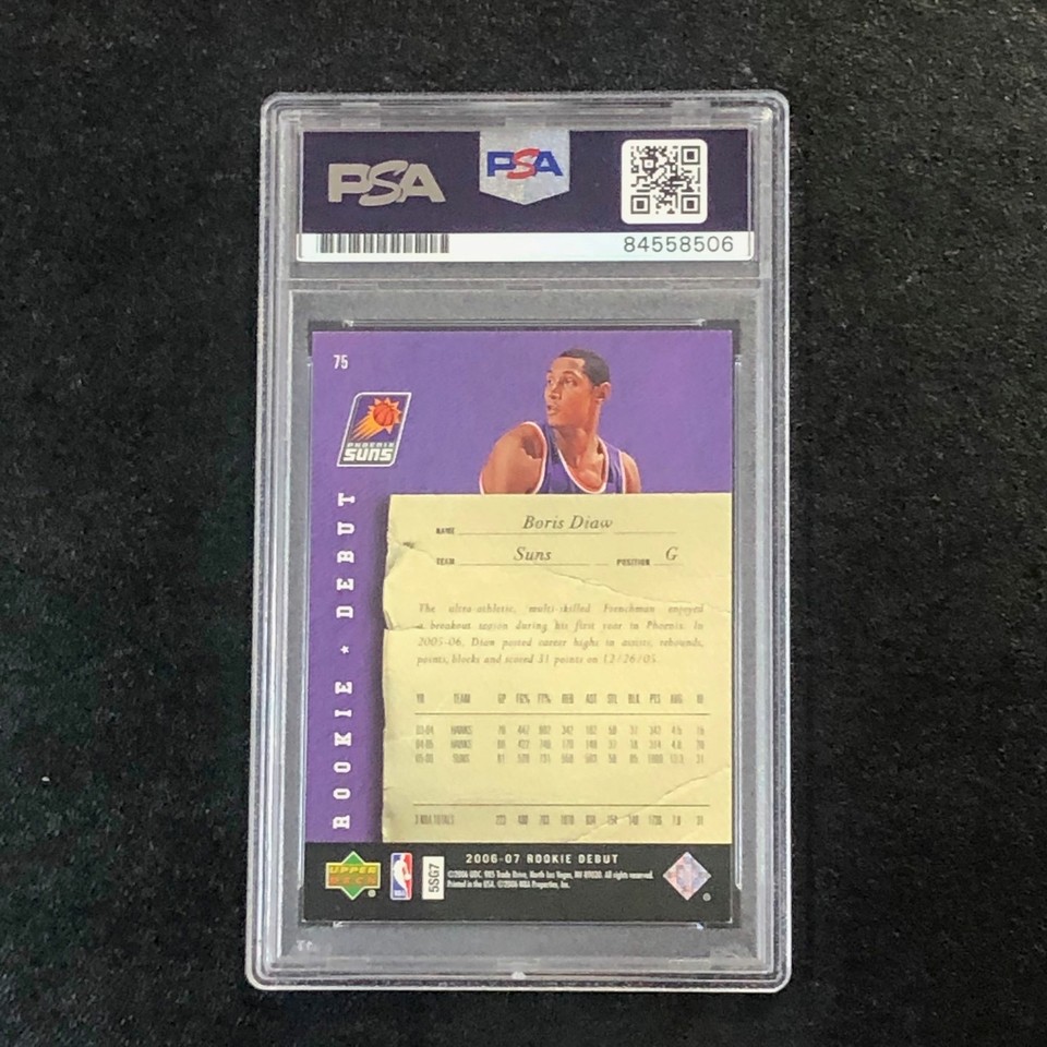 2006-07 Upper Deck Rookie Debut #75 Boris Diaw Signed Card AUTO PSA ...