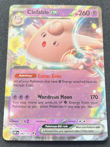 Clefable ex Pokemon Obsidian Flames 082/197 Double Rare NM | eBay