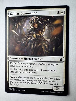 x1 Cathar Commando FDN Foundations MTG 139 COMMON M/NM 1x | eBay