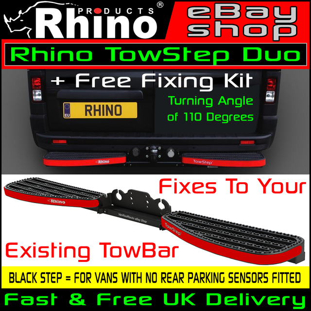 VW Crafter Towbar Van Rear Step Towing Rhino TowStep Duo Black for 2006 ...