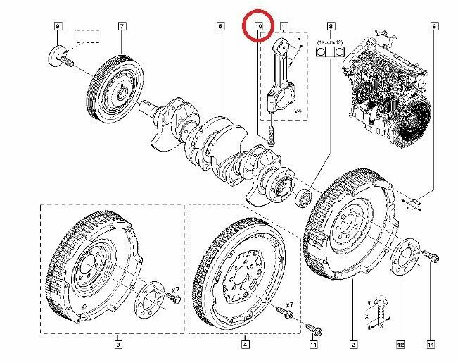 LES VIS DE BIELLES (JEU DE 8 VIS) RENAULT 1.5-2.5 DCI / 2.0 16V (OE ...