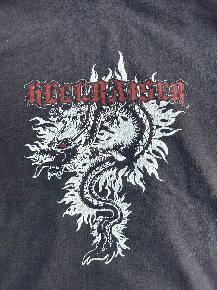 Brandy Melville Hellraiser Hoodie Oversized Dragon Flames Cyber Goth ...