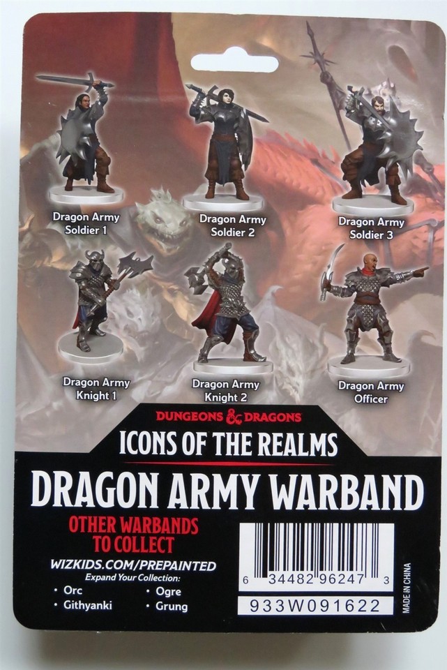 DRAGON ARMY WARBAND ~ D&D Icons of the Realms Pack 6 miniature Knight ...