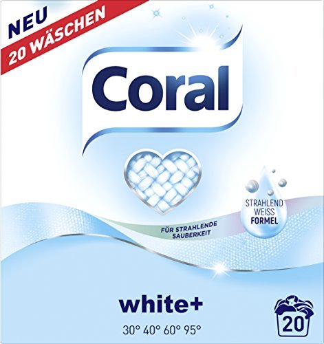 Coral Waschmittel White Pulver 40 WL 2er Pack (2 X 20 Waschladungen ...