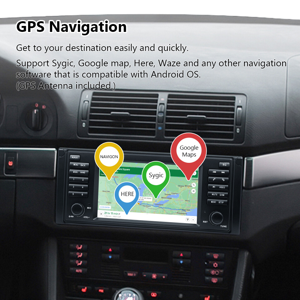 DVR+CAM+OBD+For BMW E39 M5 525/528 Android 10 7" Car Stereo GPS Radio ...