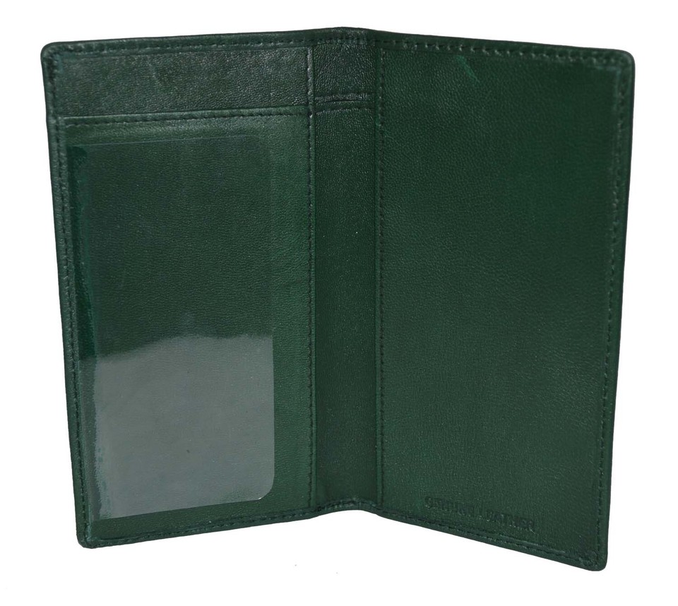 Genuine Cow Napa Leather Slim Checkbook Cover With Pen Holder | eBay
