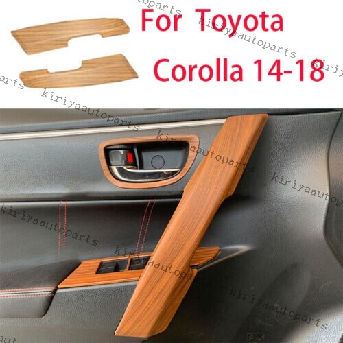 For Toyota Corolla 2014-2018 Yellow Wood Grain Inner Door Armrest Strip ...