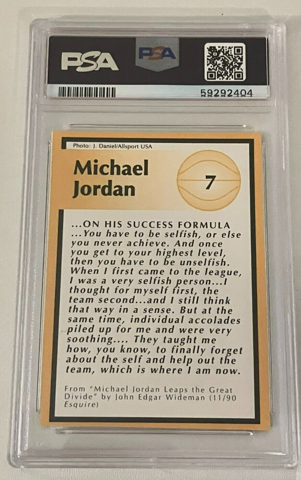 1991 Tuff Stuff Michael Jordan #7 Hand Cut NBA Bulls PSA Graded NM-MT 8 ...