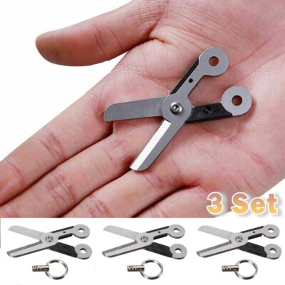 3PCS Gear Mini Scissor Spring Load Detachable Keychain Multi Tool ...