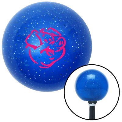 Pink Pig Blue Metal Flake Shift Knob USA Shifter Auto Manual Brody drag ...