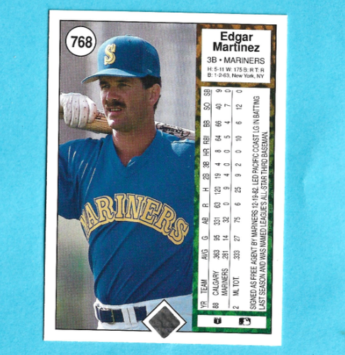 1989 Upper Deck #768 Edgar Martinez - Seattle Mariners | eBay