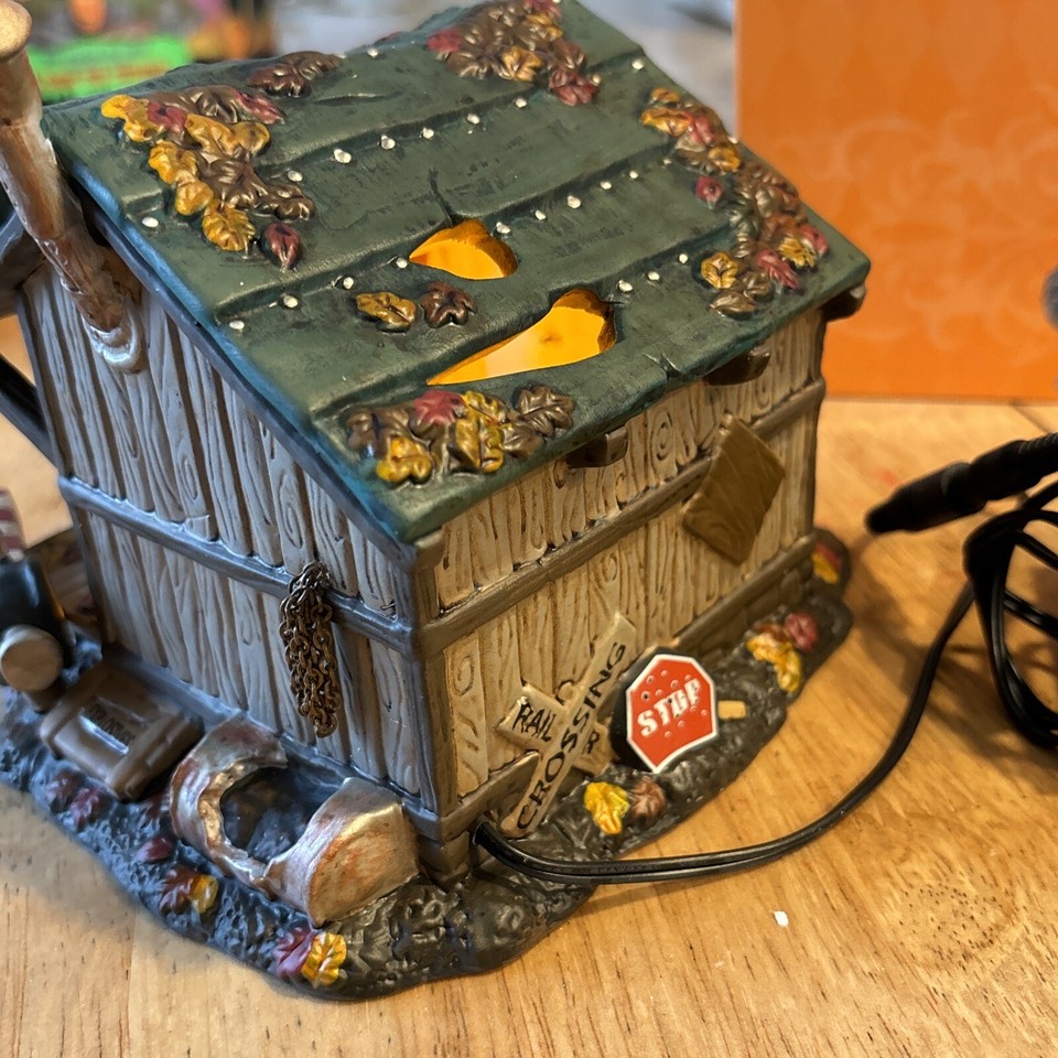 Dept 56 Halloween Haunted Rails Outpost Rickety Railroad Switching ...