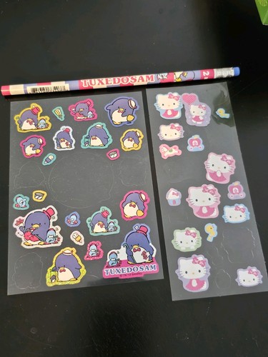 Tuxedo Sam Pencil And Stickers Set 2012 SANRIO Sticker Sheet Vintage ...
