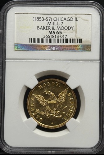 (1850's) Chicago IL M-ILL-7 Baker & Moody Merchant Token NGC MS 65 | eBay