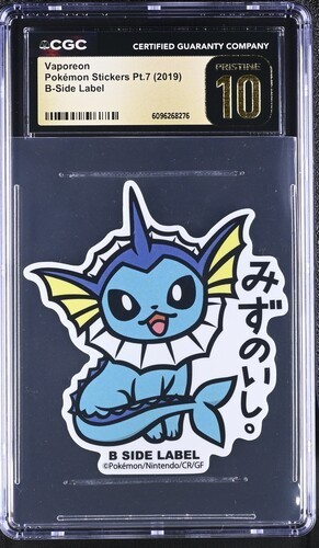 CGC 10 Pristine 2019 Pokémon B-Side Label Stickers Vaporeon | eBay