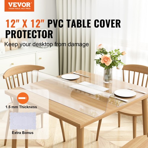 VEVOR PVC Table Protector 12 Inch Clear Plastic Desk Protector 1.5 mm ...