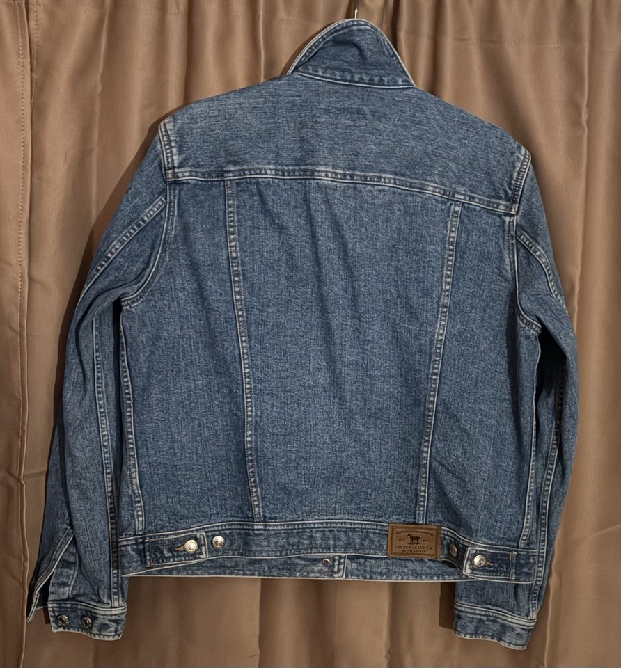 Polo Ralph Lauren Denim Trucker Jacket Womens XL Blue Jean Cropped ...