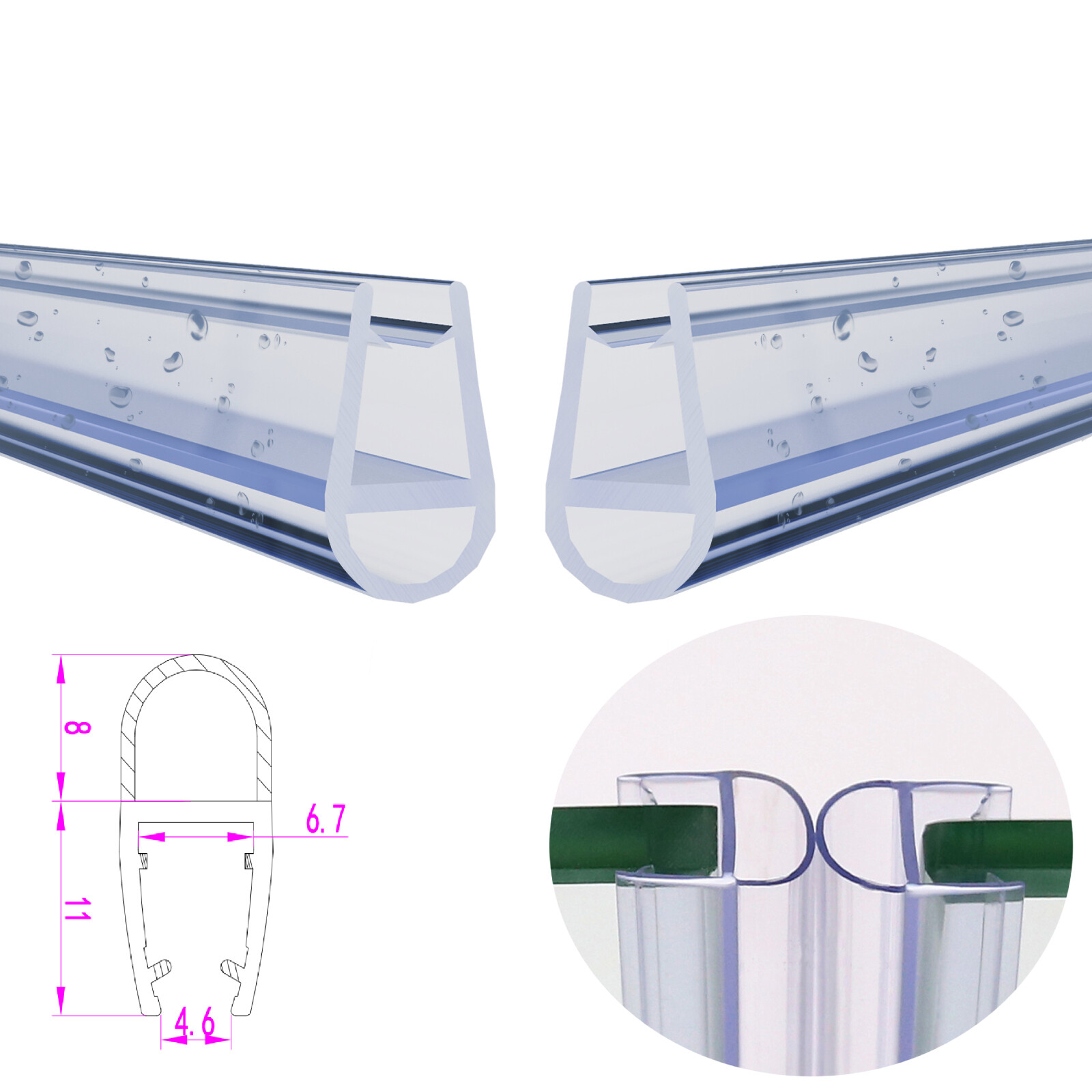 Ersatzdichtung Duschkabine Wasserabweiser Schwallschutz Dichtung für 5 ...