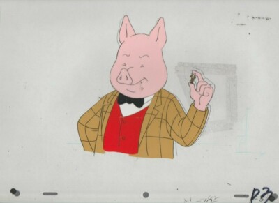 RUPERT THE BEAR Cartoon Animation 12.5x10.5" Cel SC21-42 P-3 Cedric the ...
